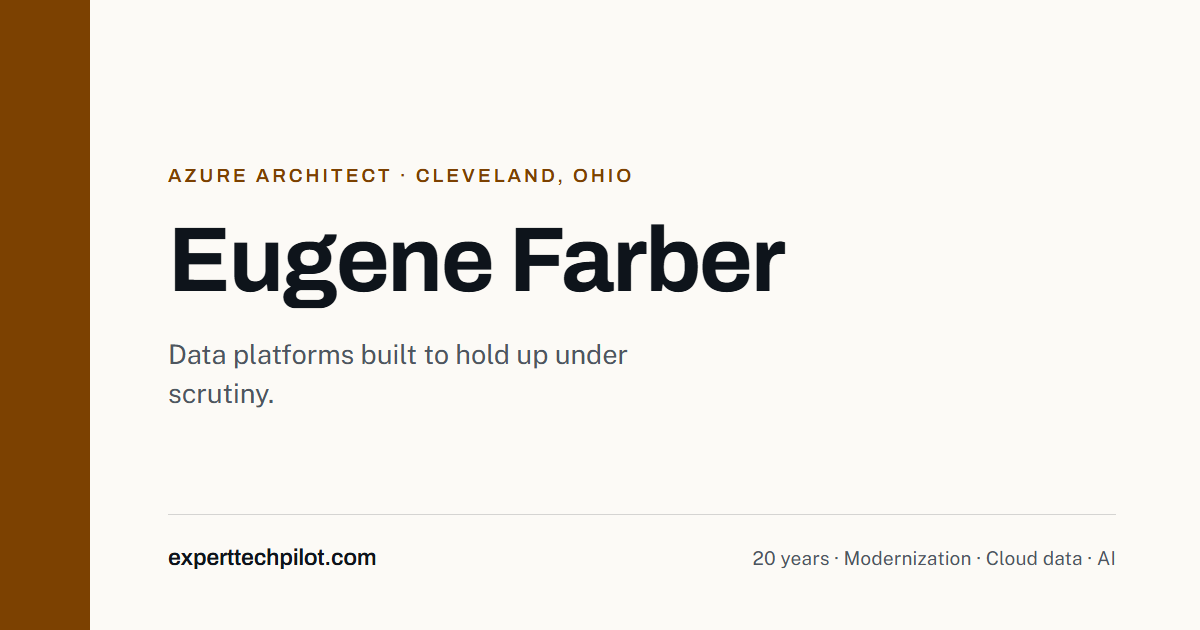 About the Founder | Eugene Farber, Expert Tech Pilot